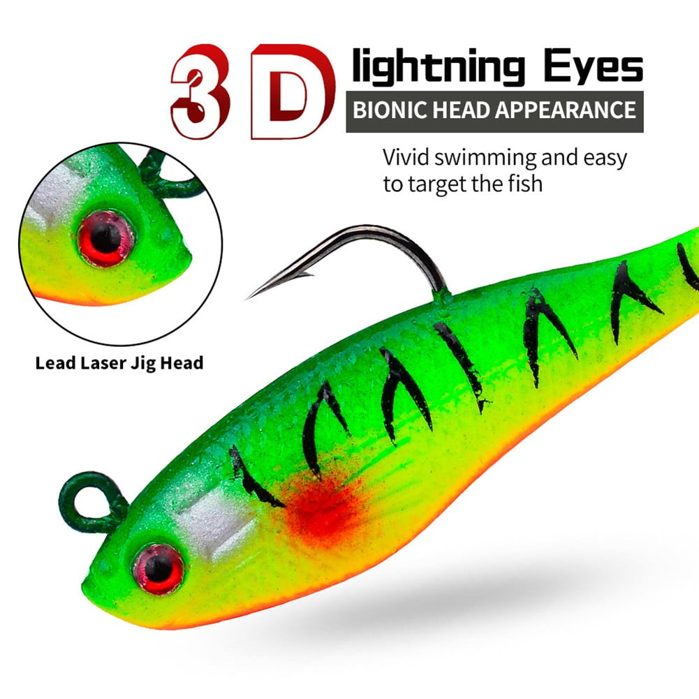 1Pc Fishing Lure Silicone Metal 7.5Cm/9.5G Soft Fishing Lure Swim Tail ...