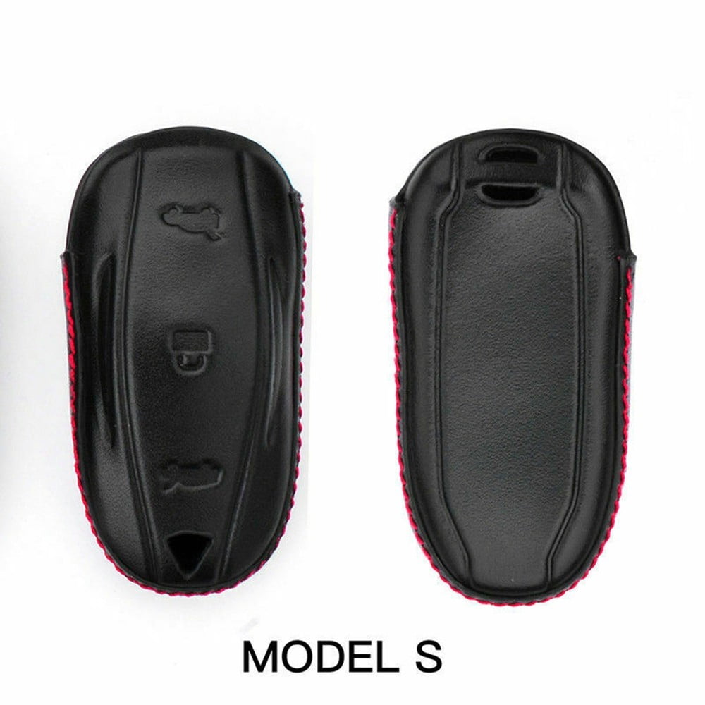 1Pc Fit For Tesla Models S/X Fob Cover Leather Key Pocket Case Cover ...