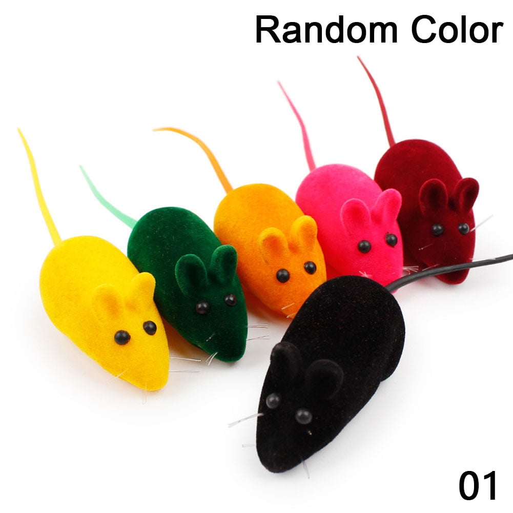 1Pc Flocking Mouse Funny Cat Toys Sound Plush Rubber Vinyl Mouse Pet ...