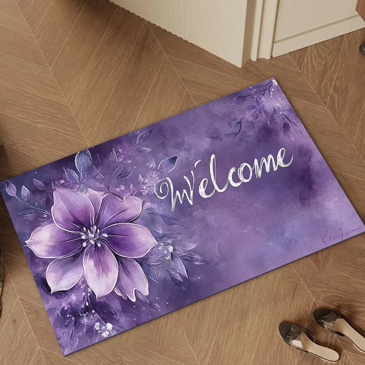 1Pc Floor Mat Door Protection Mat, Floor Mat Carpet Purple Charm Anti ...