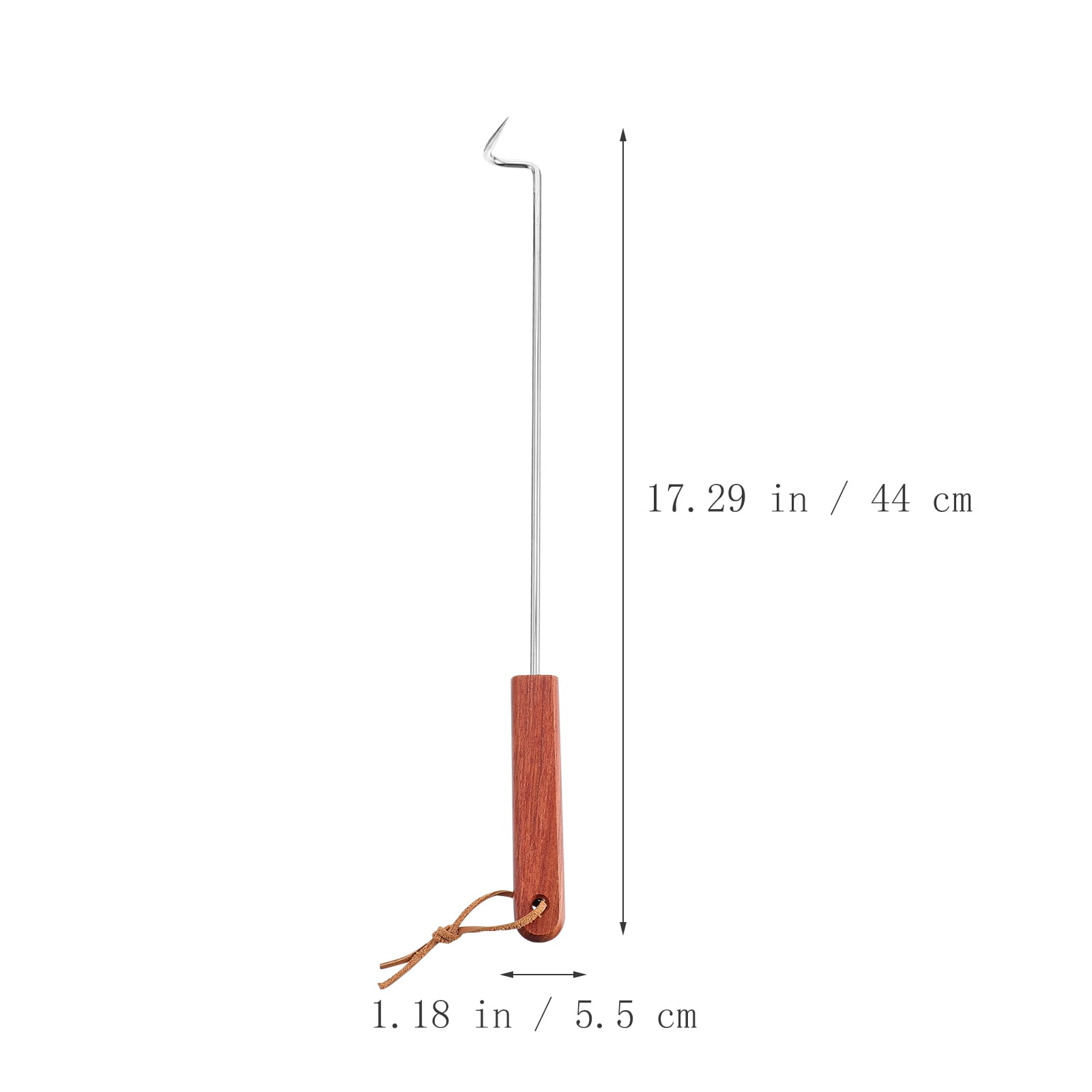 PINXOR Grill Tongs Professional Stainless Steel 44cm Wooden Handle ...