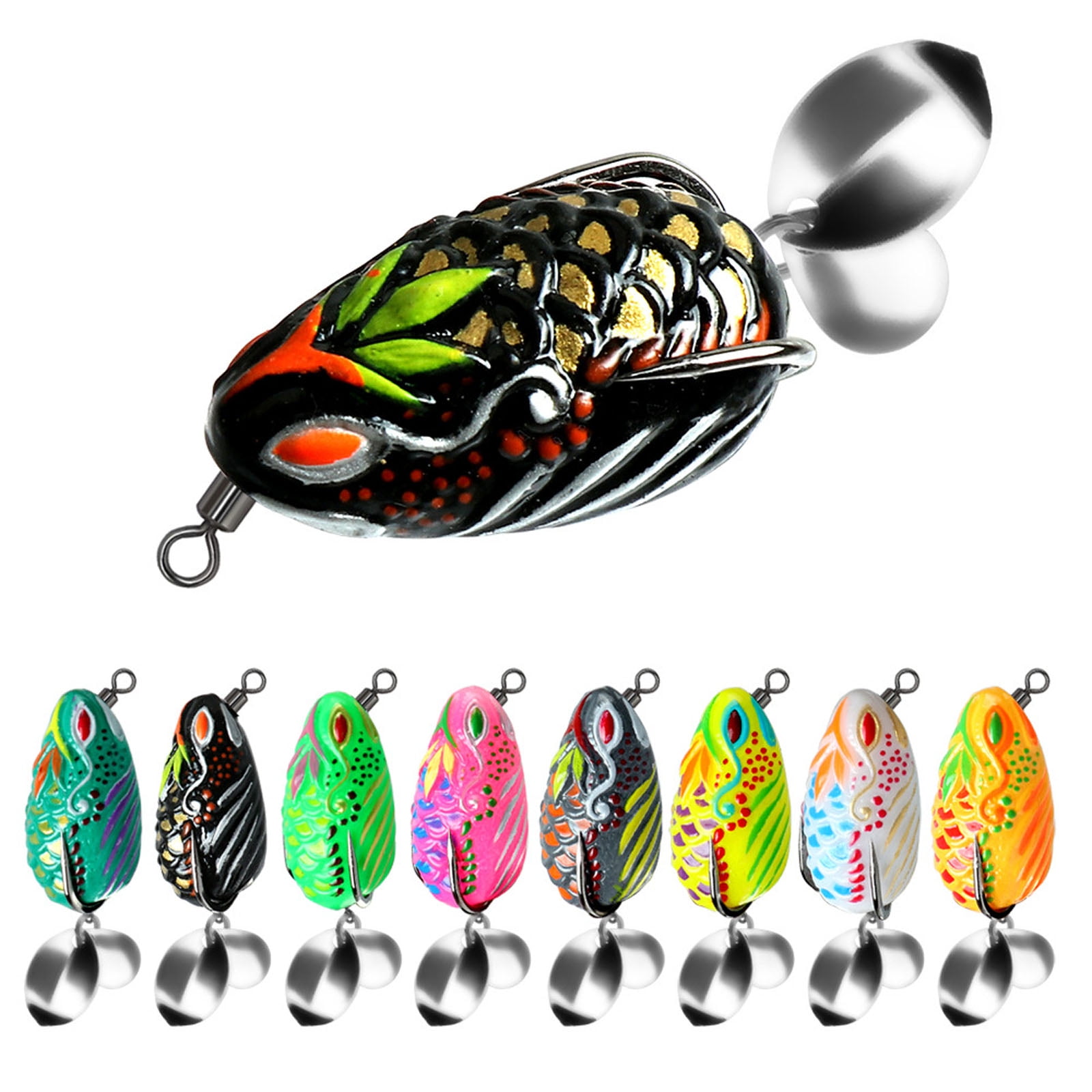 1Pc Frogs Lures Large Mouth Swimbaits Fishing Large Feet Baits Double ...