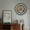 Yosemite Home Decor Large Gilded Round Metal Gear Wall Clock in Gold ...