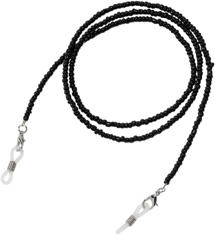 1Pc Glass Beaded Eyeglasses Chain 705x3mm Black Neck Strap Eye Glasses ...