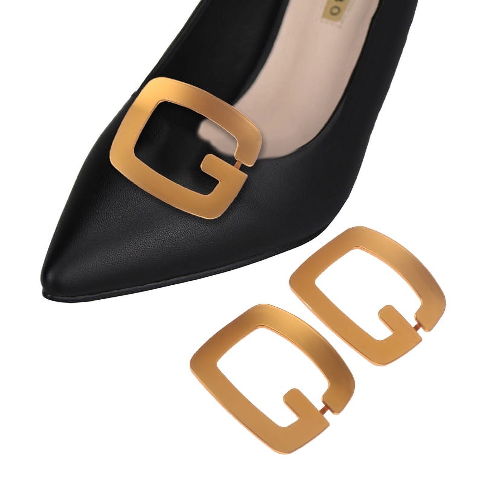 1Pc Gold Glossy Shoes Clip Simplicity G-shaped Metal Shoe Buckle Party ...
