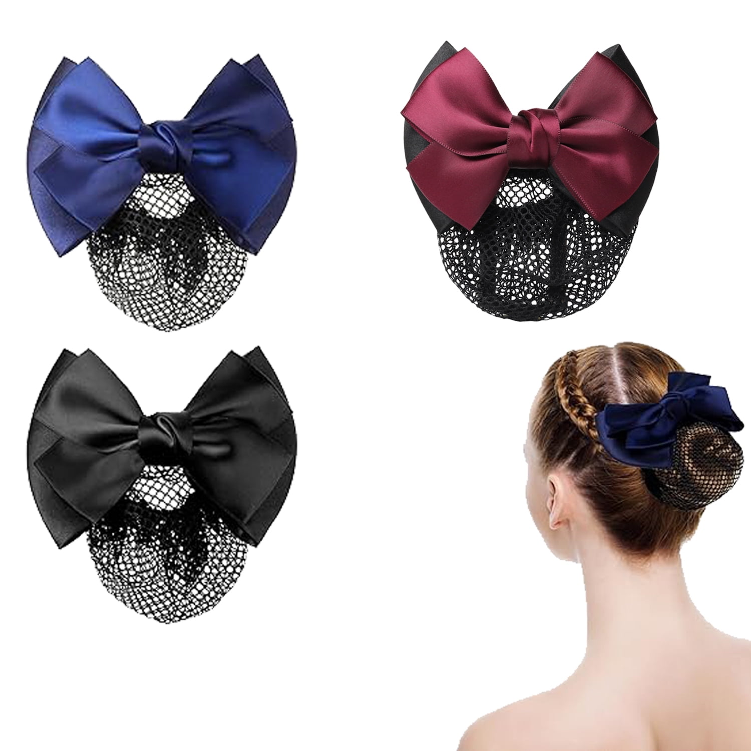 1Pc Hair Nets for Buns, Elegant Lace Bow Hair Net will Bring You A ...