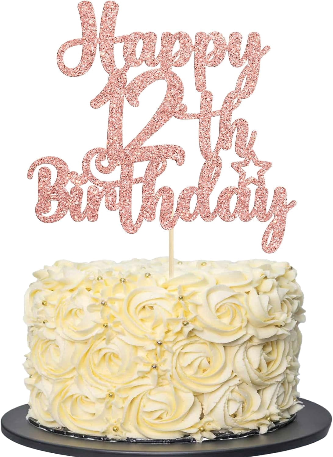 1Pc Happy 12th Birthday Cake Topper Glitter 12 & Fabulous Cheers to 12 ...