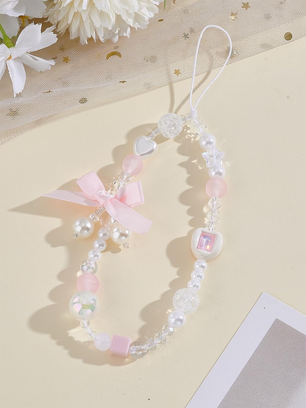 1Pc Heart & Bowknot Plastic Mobile Straps for Women Phone Decorations ...