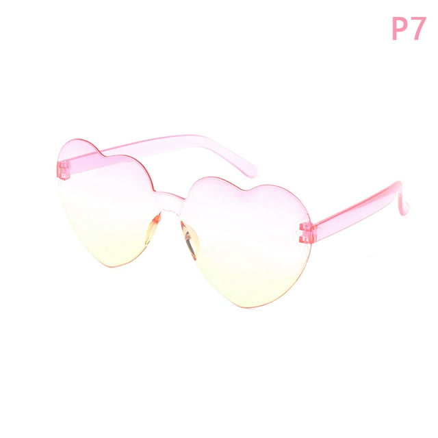1pc Heart Shaped Sunglasses Colorful Love Heart Glasses Gradient Lenses Sunglasses Candy Color