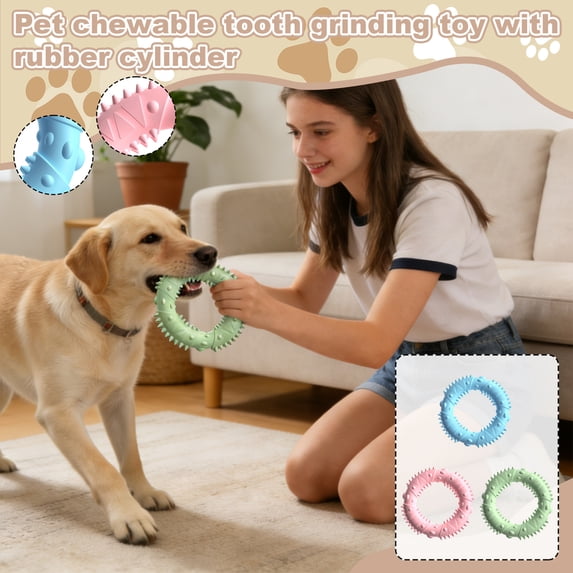 1Pc Hedgehog Chew Ring Dog Toy, Teething Chew Stick For Puppies & Dogs ...