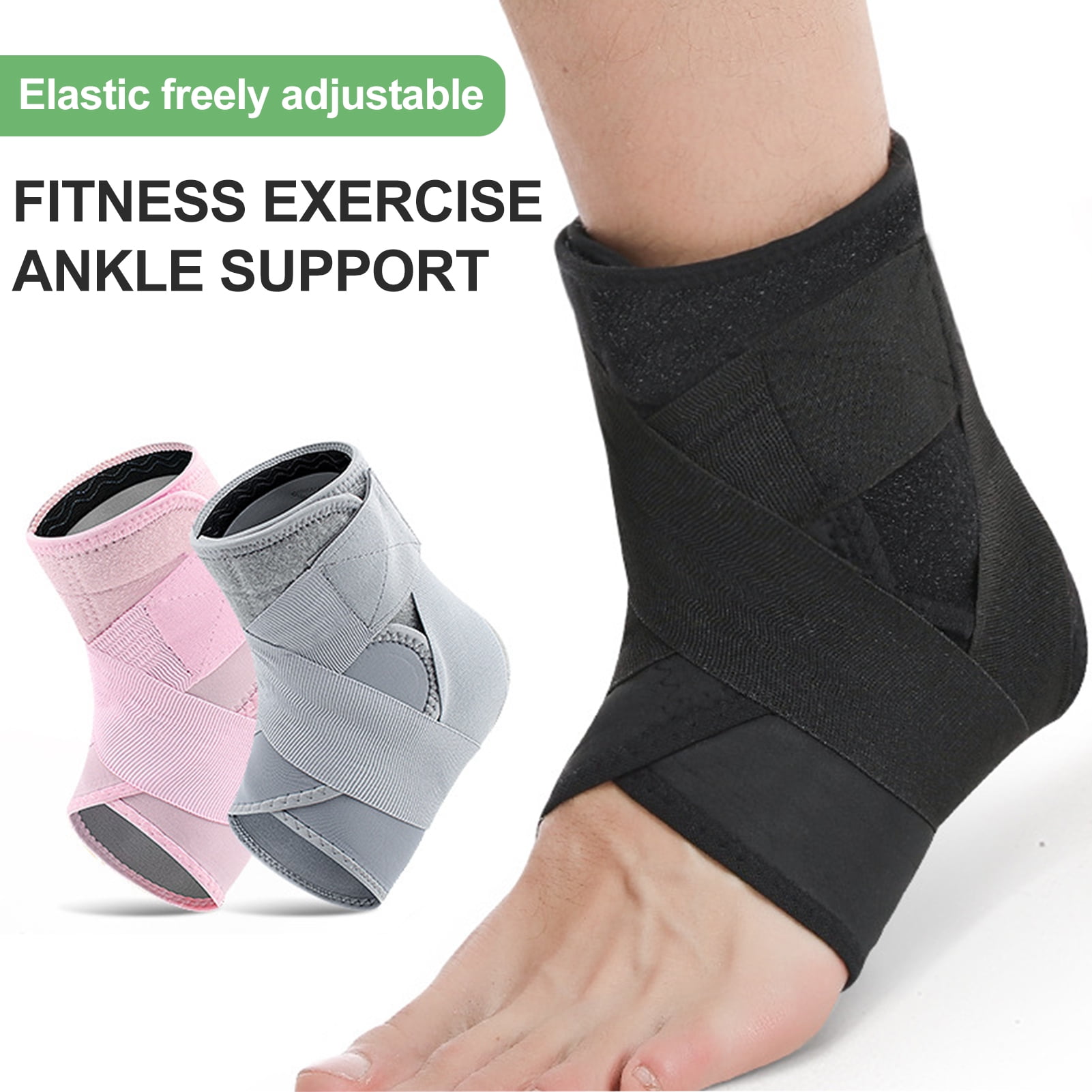 1Pc High-Elastic Ankle Wrap Ankle Brace Support with Fastener Tape Soft ...
