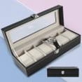1Pc High Grade 6 Slots PU Leather Box Case For Watch Jewellery Display ...
