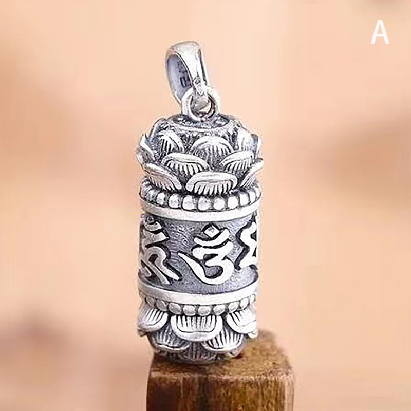 1Pc Hollow Copper Plated Lotus Sutra Cylinder Pendant Keychain Handmade ...