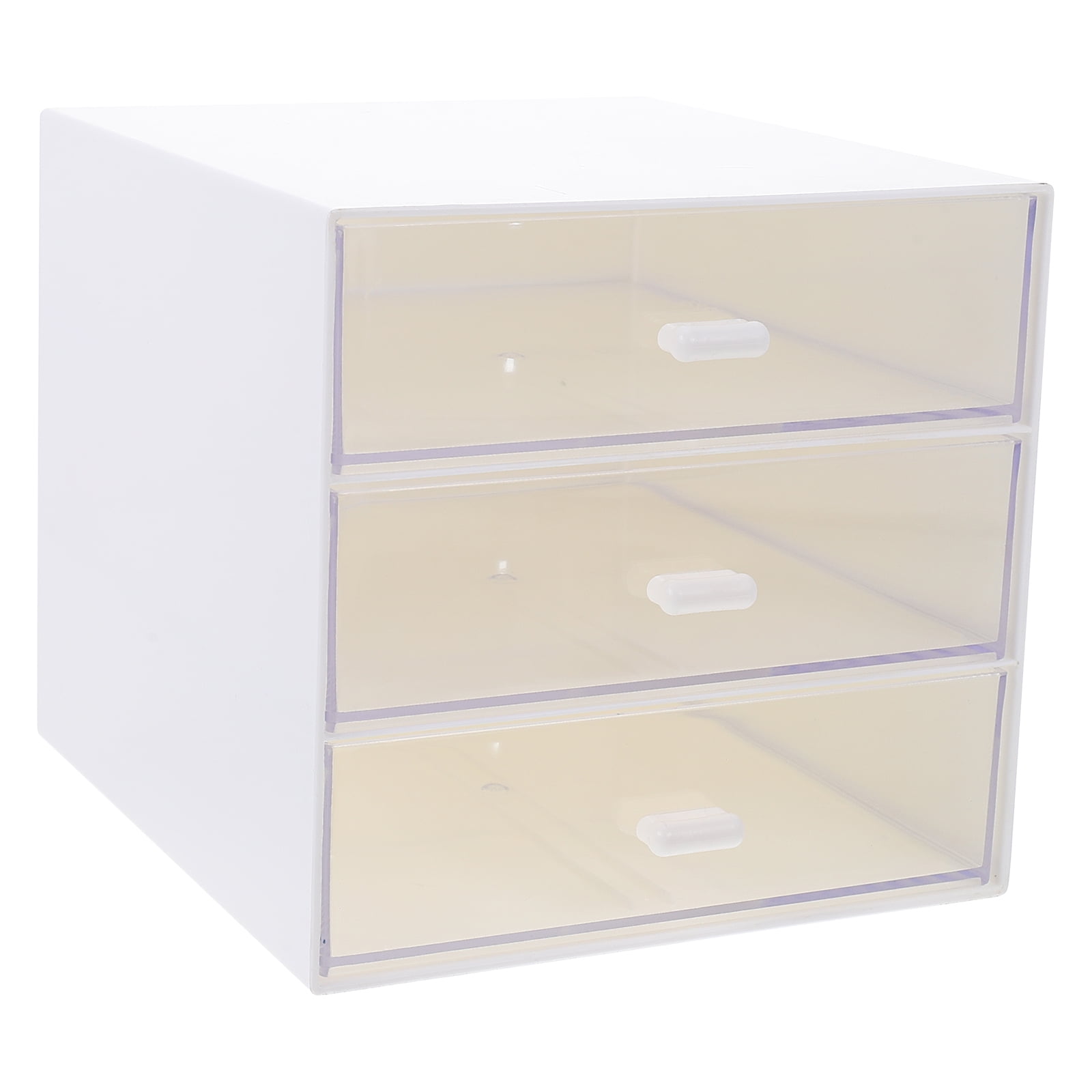 CATIEBYE White Desktop Storage Box Multi-Layer Case for Tidy ...