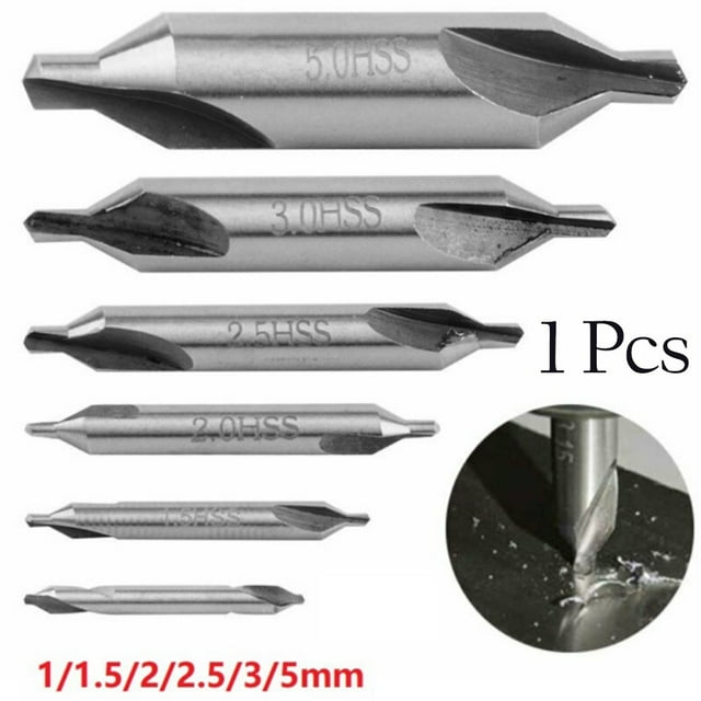 1Pc Hss Center Drills 60 Degree Angle Bit Set 1.5Mm 2.0Mm 2.5Mm 3Mm 4Mm ...