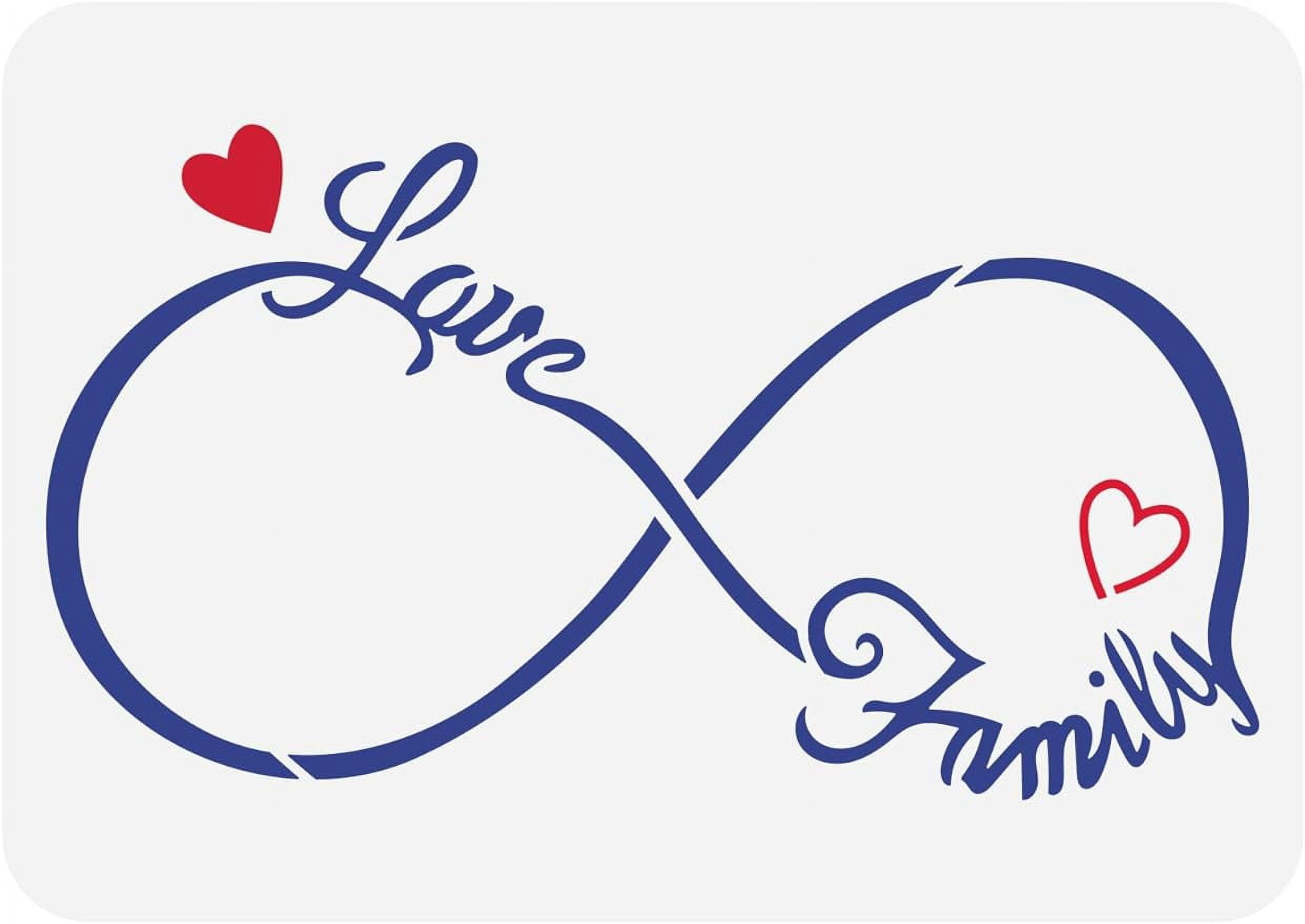 1Pc Infinity Symbol Painting Stencil Reusable Love Family Drawing ...