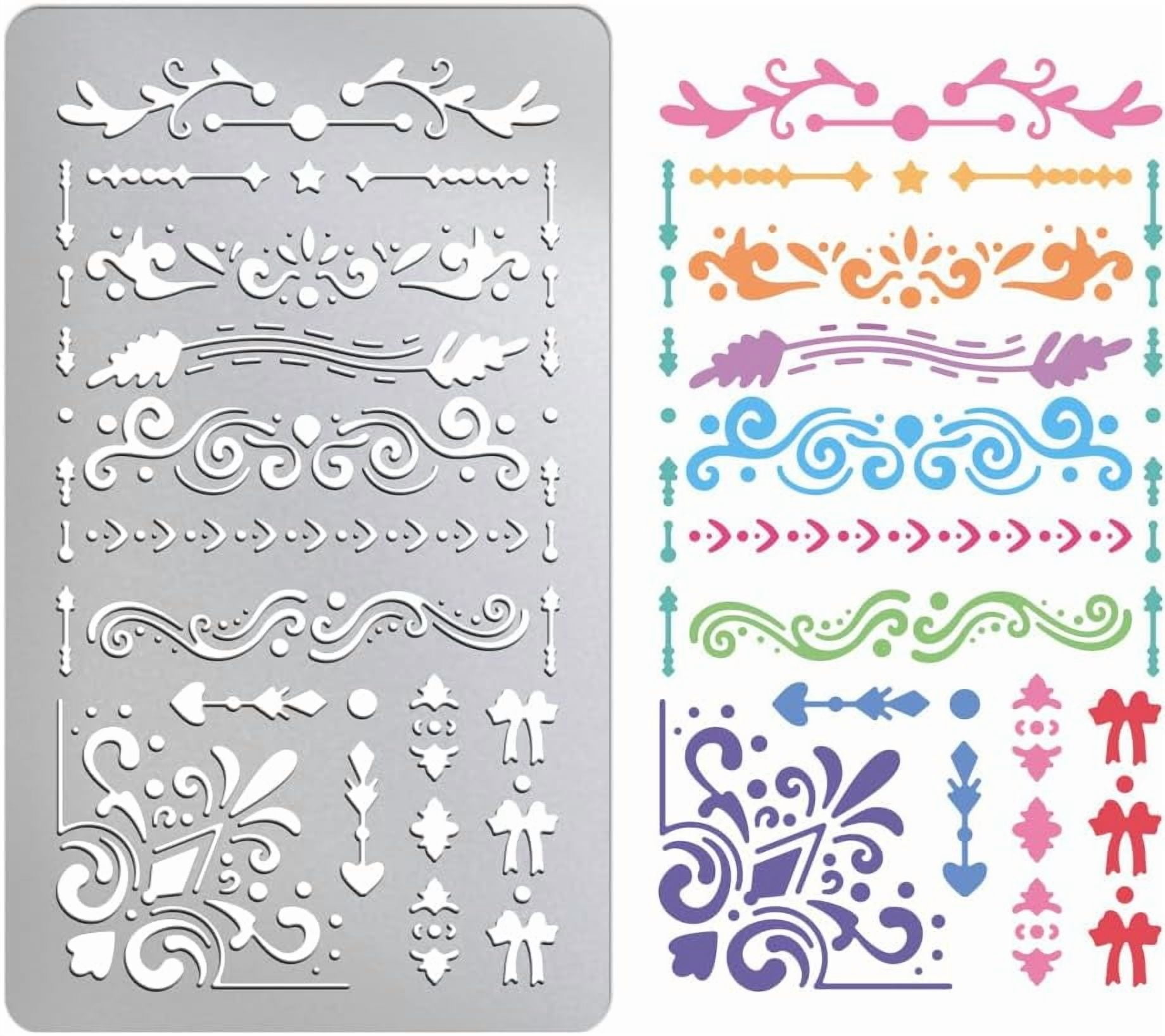 1Pc Integrated Border Metal Stencil Retro Stainless Steel Metal ...