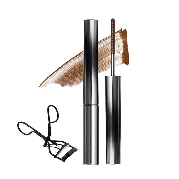 1Pc Iron Wand Mascara with Eyelash Curler, Brown Washable Metal Mascara ...