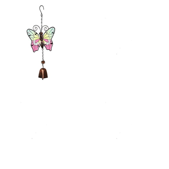 1Pc Iron Wind Chimes Small Wind Bells Handmade Glass Pendants Butterfly ...