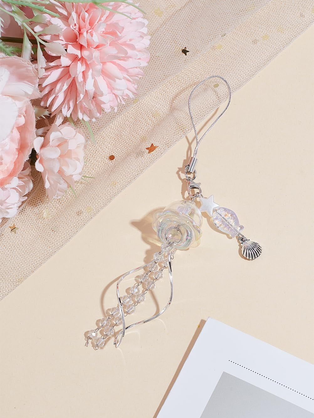 1Pc Jellyfish Pendants Mobile Straps Transparent Ocean Creature ...