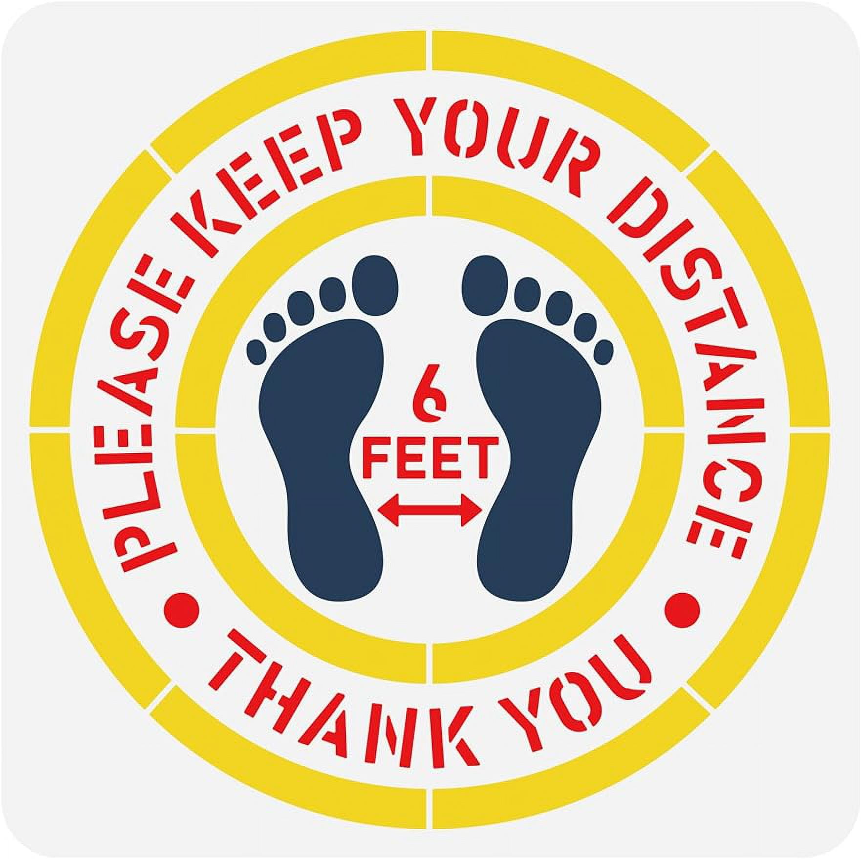 1Pc Keep Social Distance Drawing Stencil Template 12x12inch for ...