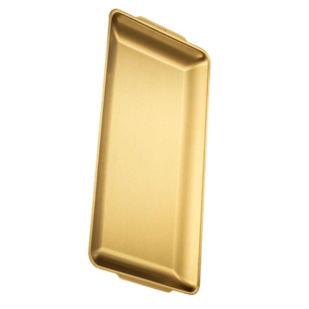 Golden Stainless Steel Flat Bottom Tray for Storage Multifunctional Use ...