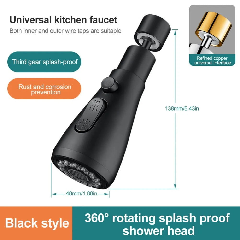 1Pc Kitchen Sink Faucet Tap Water Spray Head Swivel Extender Nozzle ...