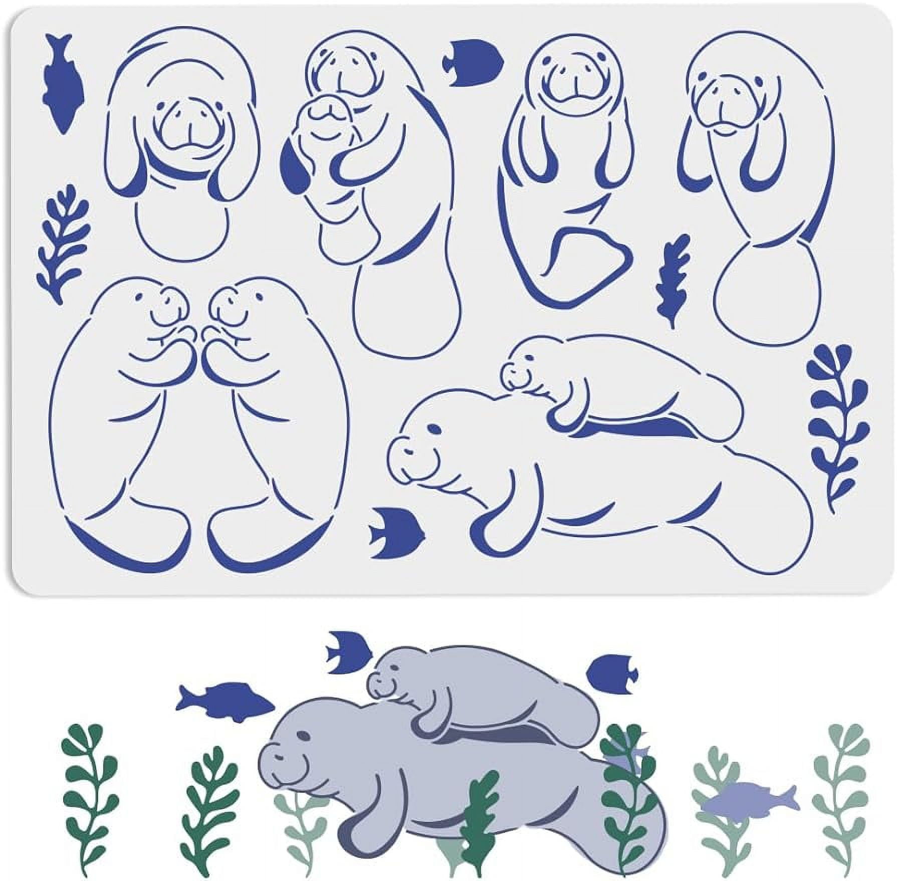 1Pc Large Manatee Stencils Template Ocean Creatures Stencils Fish ...