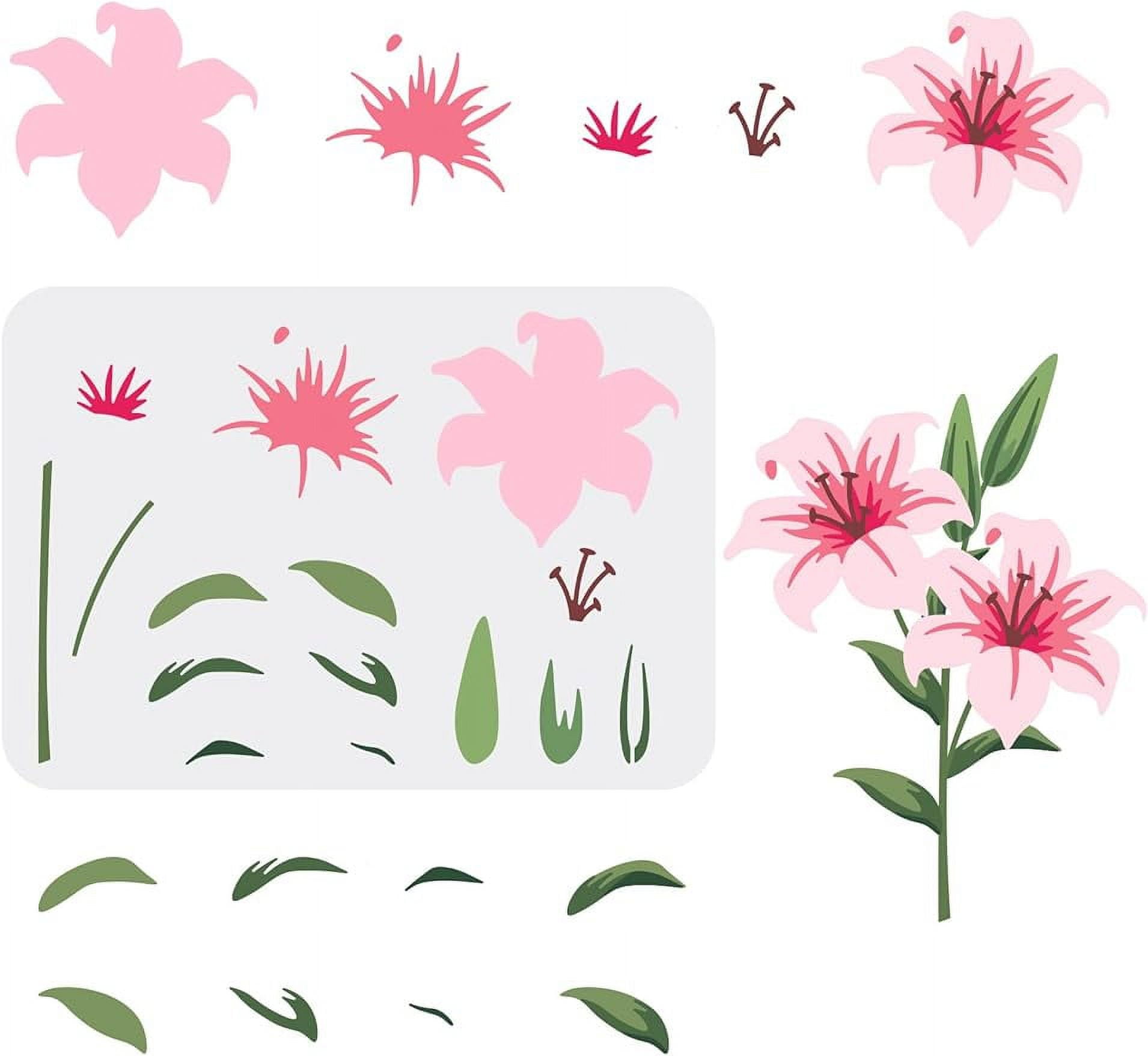1Pc Layered Lily Flower Stencils Lily Stencils Resuable Lily Flower ...