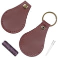 1Pc Leather Keychains with 2Pcs Iron Needles and 1 Bundle Waxed Cords ...
