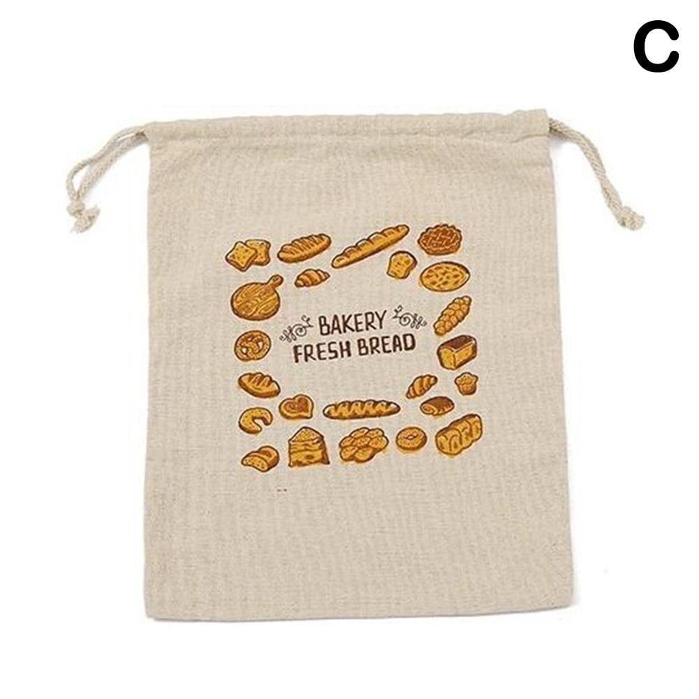 1Pc Linen Bread Bags Reusable Drawstring For Loaf Homemade Artisan ...