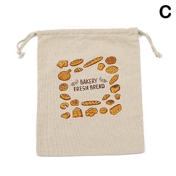 1Pc Linen Bread Bags Reusable Drawstring For Loaf Homemade Artisan ...