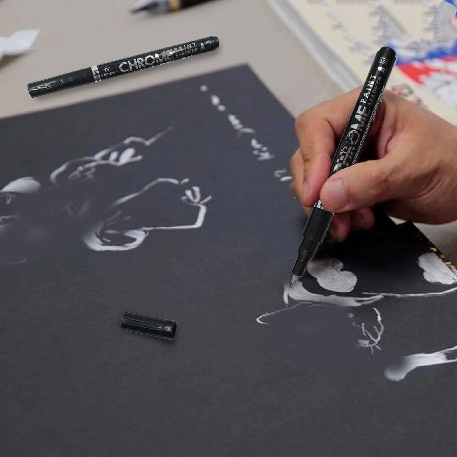 1Pc Liquid Chrome Paint Markers,Gloss Mirror Marker,Oil-based Permanent ...