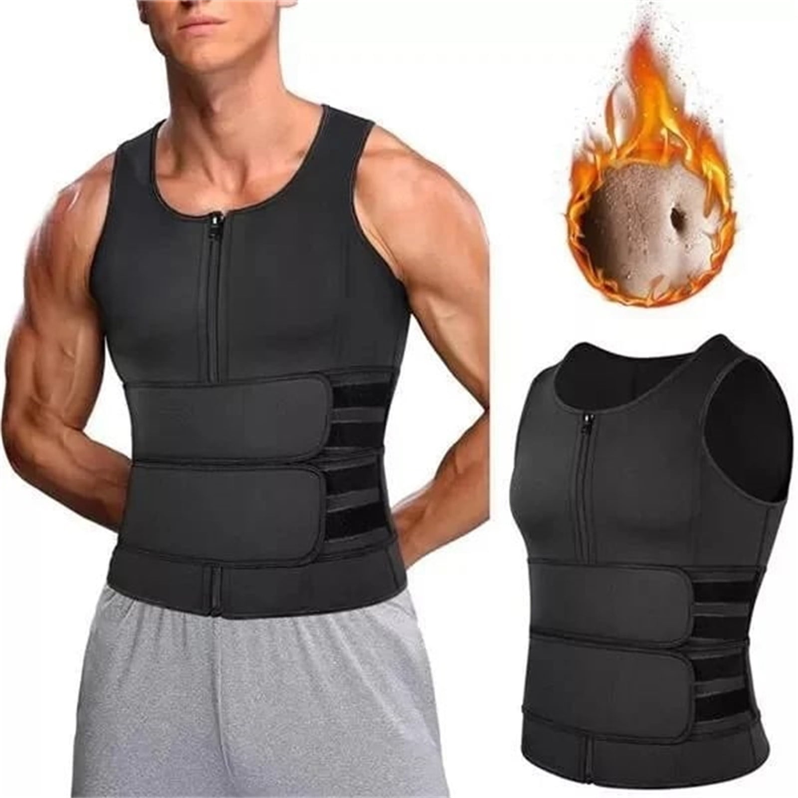 1Pc Men'S Sauna Vest Waist Trainer,Sweat Enhancing Compression Tank Top ...