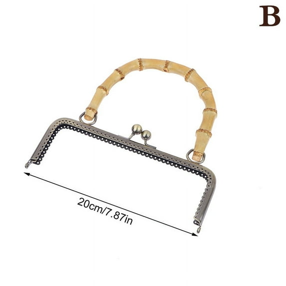 1Pc Metal Purse Bag Frame Kiss Clasp Lock With Bamboo Handle Clasps ...