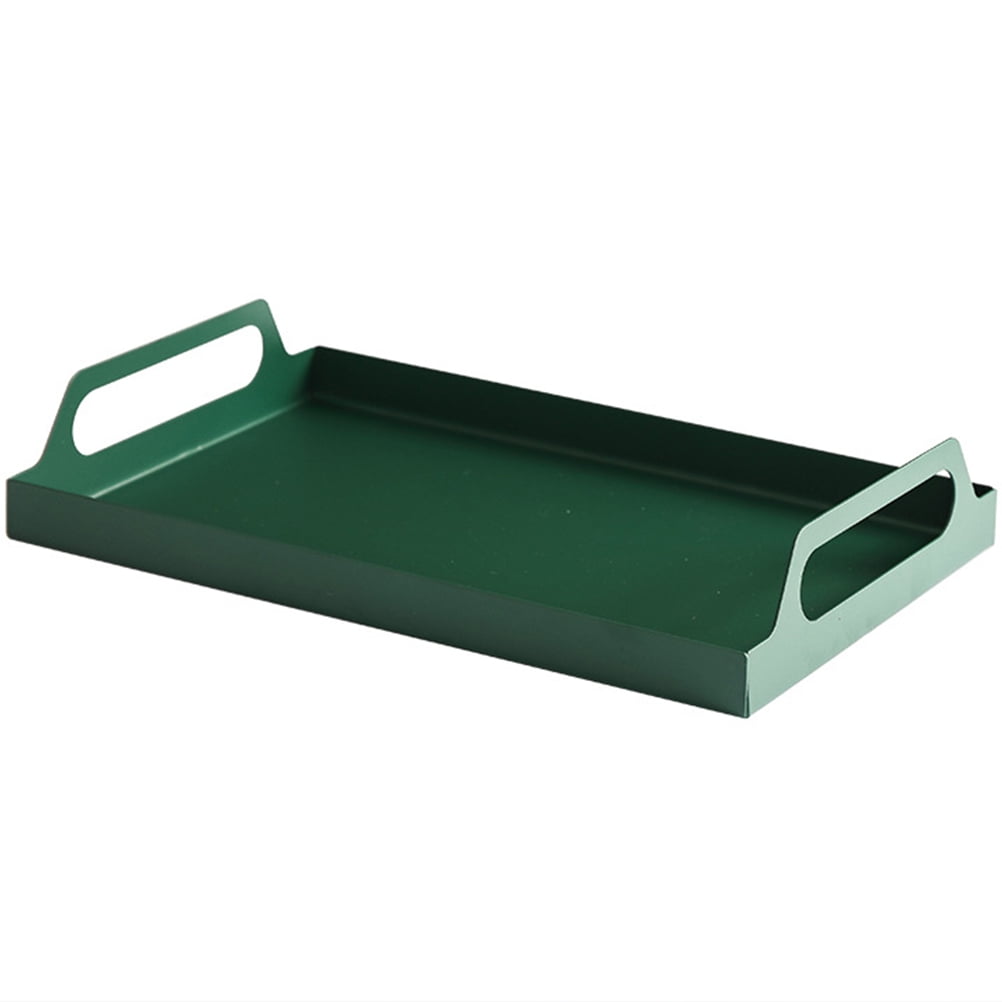 unbranded Iron Serving Tray Metal Rectangular Food Round Snack with Lid ...