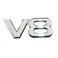1Pc Metal V8 Car Emblem Badge Sticker Chrome Silver Metal V8 Emblem Car ...