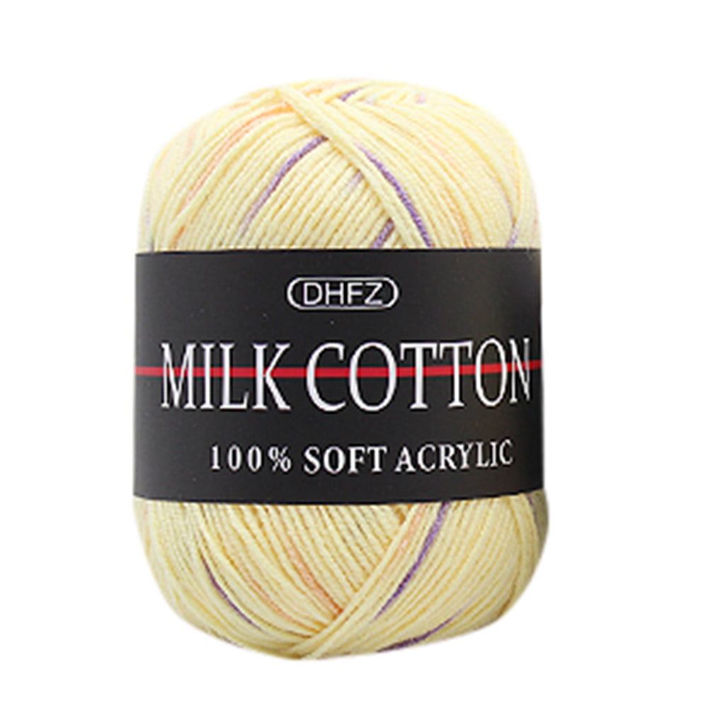 1Pc Milk Cotton Yarn Polyester Knitting Yarn, Colorful Hand Knitting ...