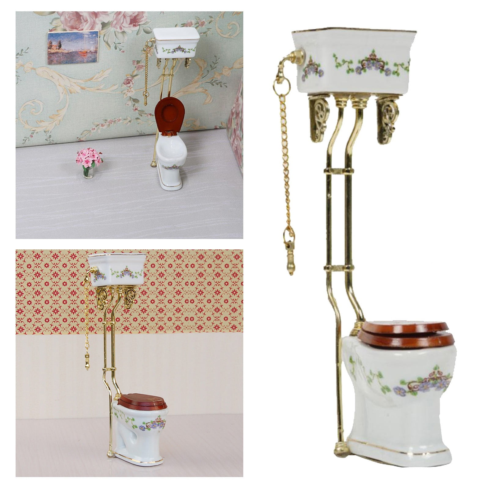 1Pc Miniature Ceramic Toilet Set Bathroom Accessories Model Bathroom ...