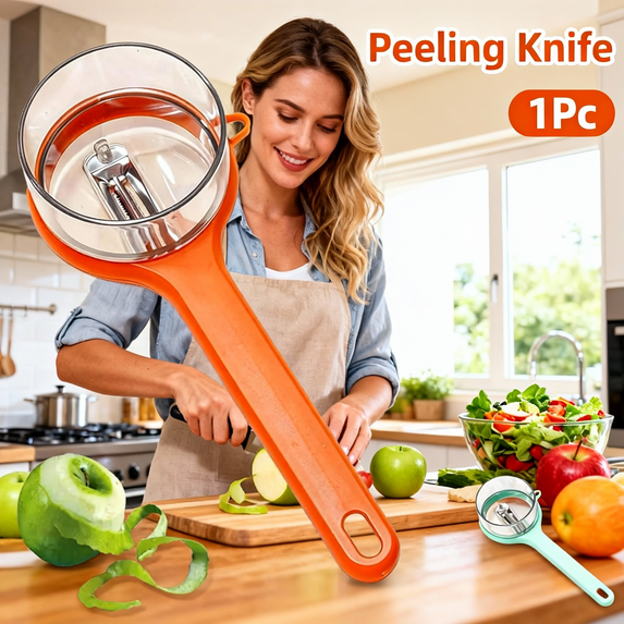 1Pc Multifunctional Peeler with Storage Box, Double Sided Stainless ...