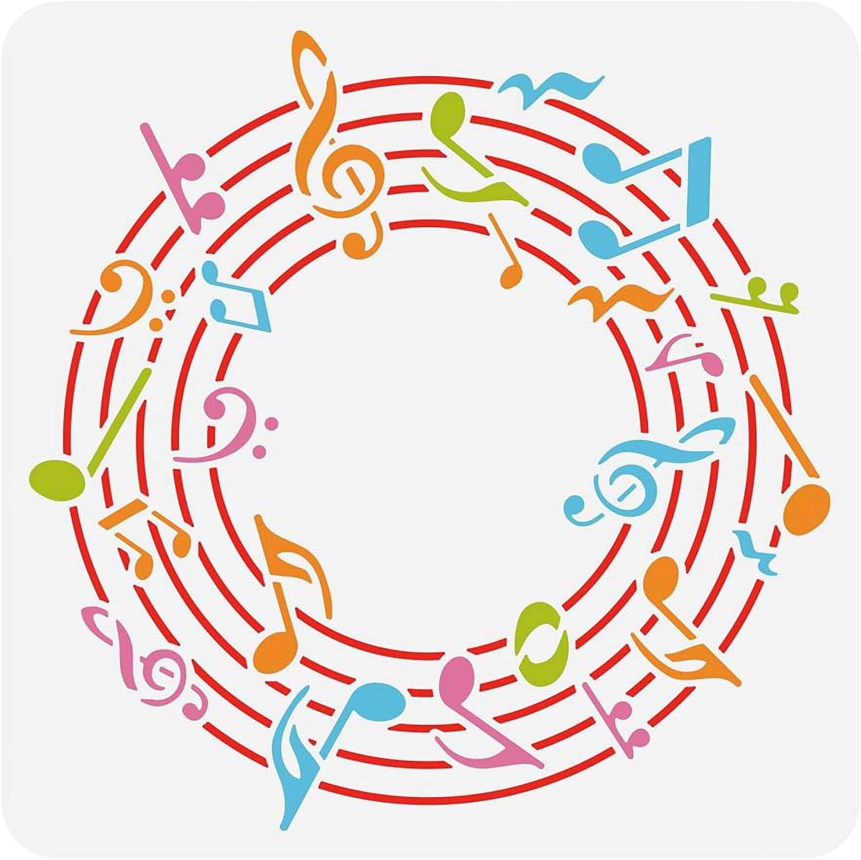 1Pc Music Note Pattern Painting Stencil Drawing Template 12x12inch for ...