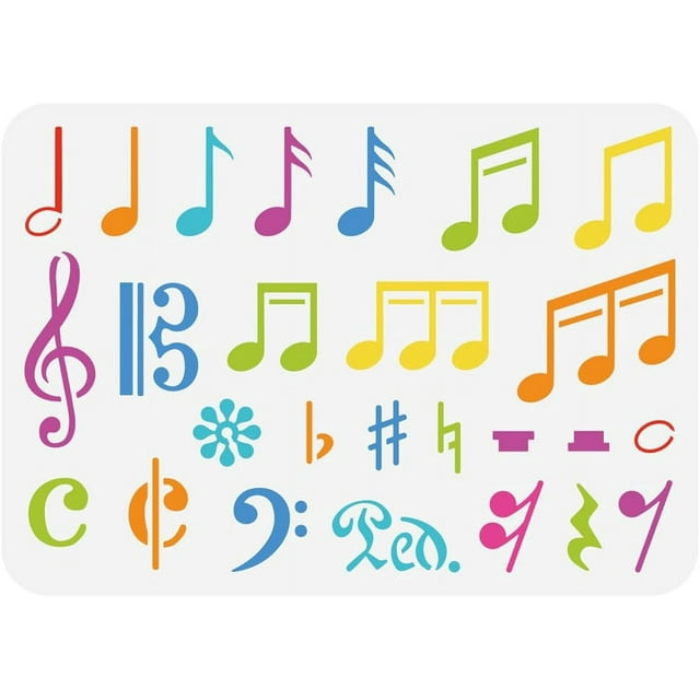 1Pc Musical Note Painting Stencil Reusable Musical Theme Craft Stencil ...