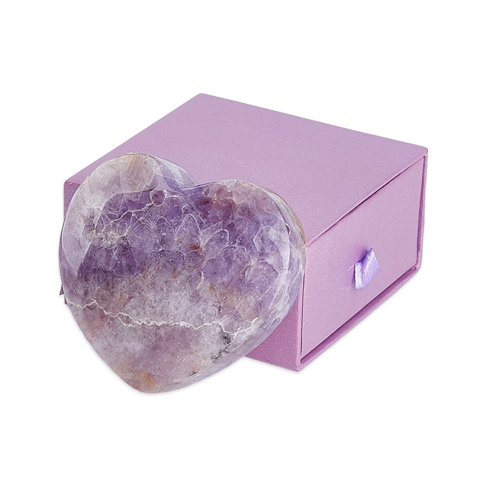 1Pc Natural Amethyst Heart Display Decoration Figurine Home Decoration ...