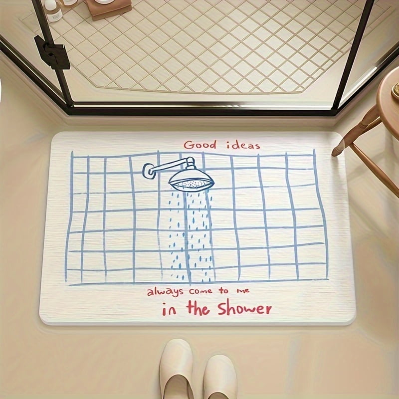 1Pc Natural Diatomite Bath Mat, Non-Slip And Quick-Dry, Easy To Clean ...