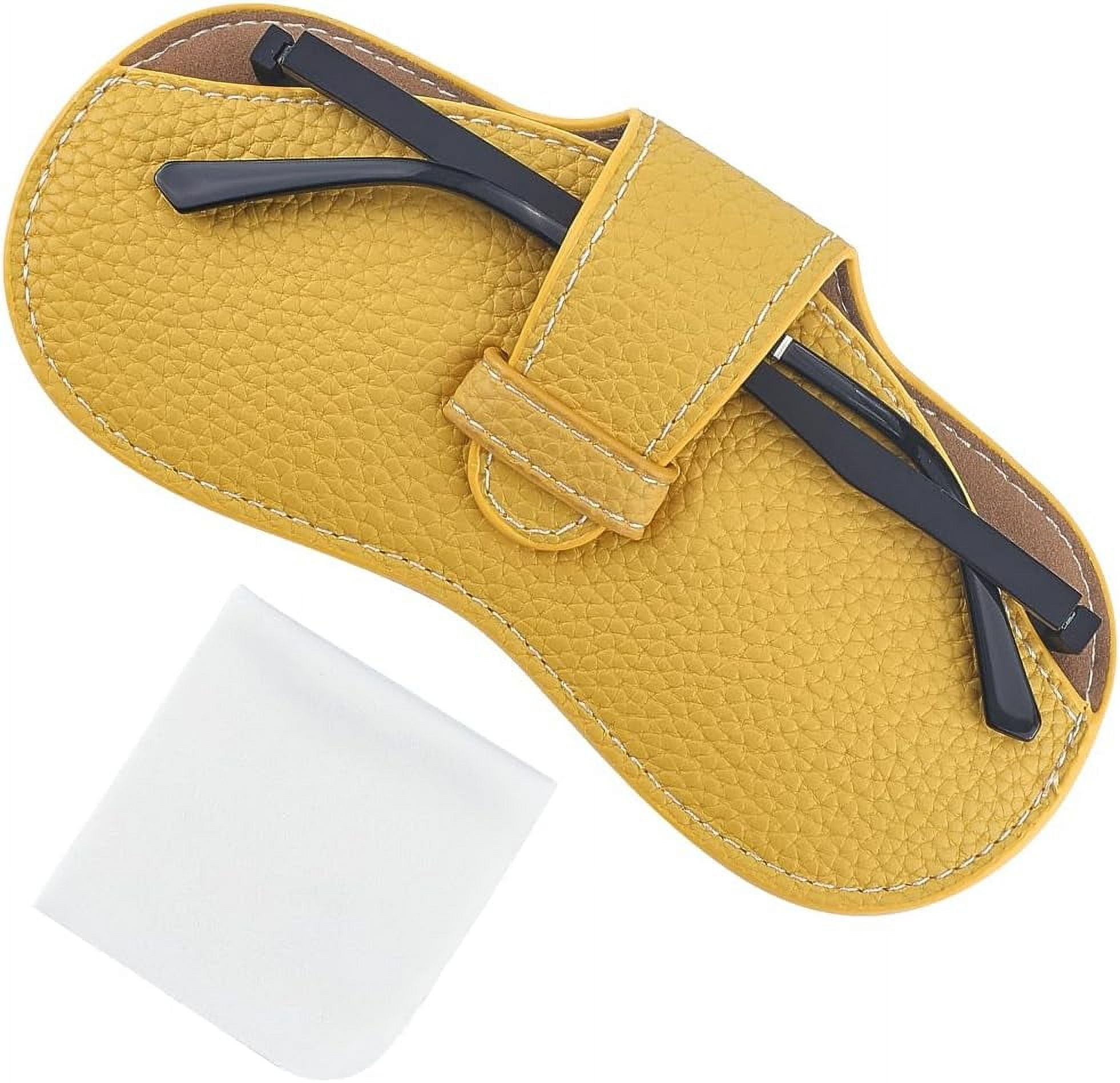 1Pc PU Leather Glasses Case for Eyeglass Sun Glasses Protector Yellow ...