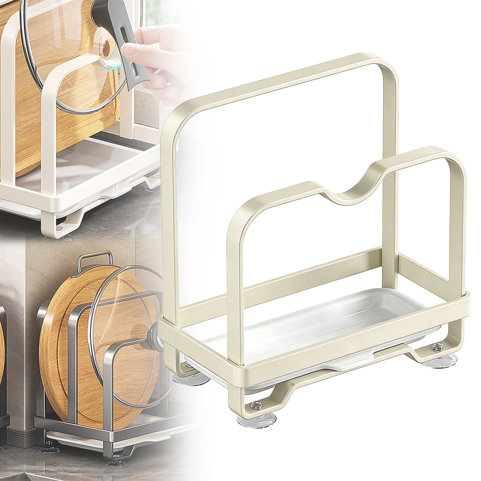 1Pc Pan Lid Organizer Stand,Pot Lid Holder,Pots and Pan Organizer For ...