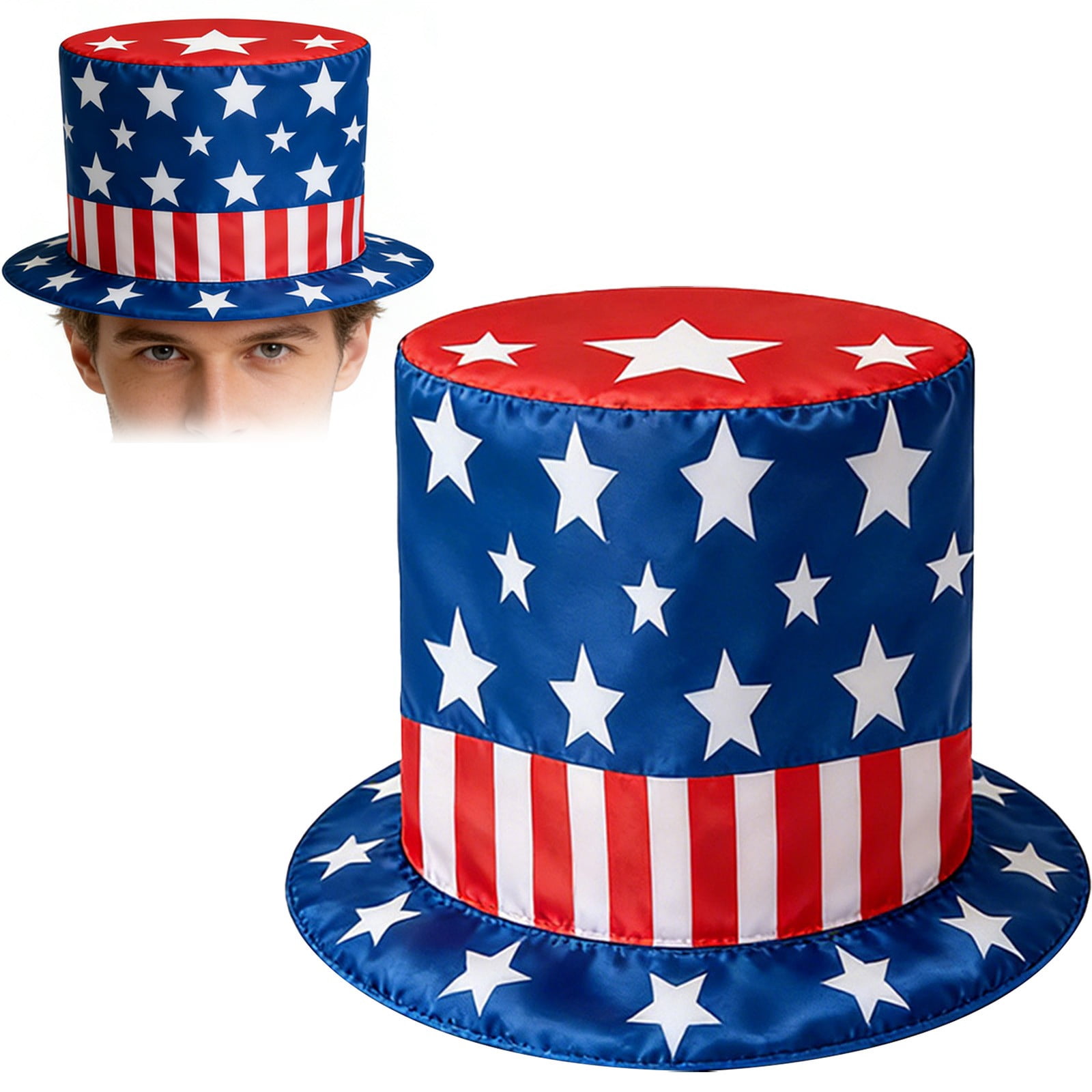 1Pc Patriotic Star Pattern Party Hat Independence Day Festive Headwear ...