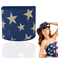 1Pc Patriotic Wired Edge Ribbons,4th of July White Red Blue Stripe ...