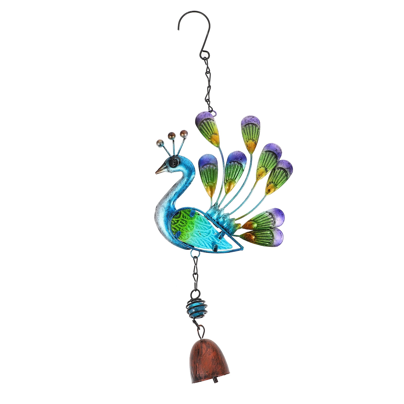 ibasenice 1Pack Peafowl Wind Chime Blue Iron Artistic Design for Garden ...