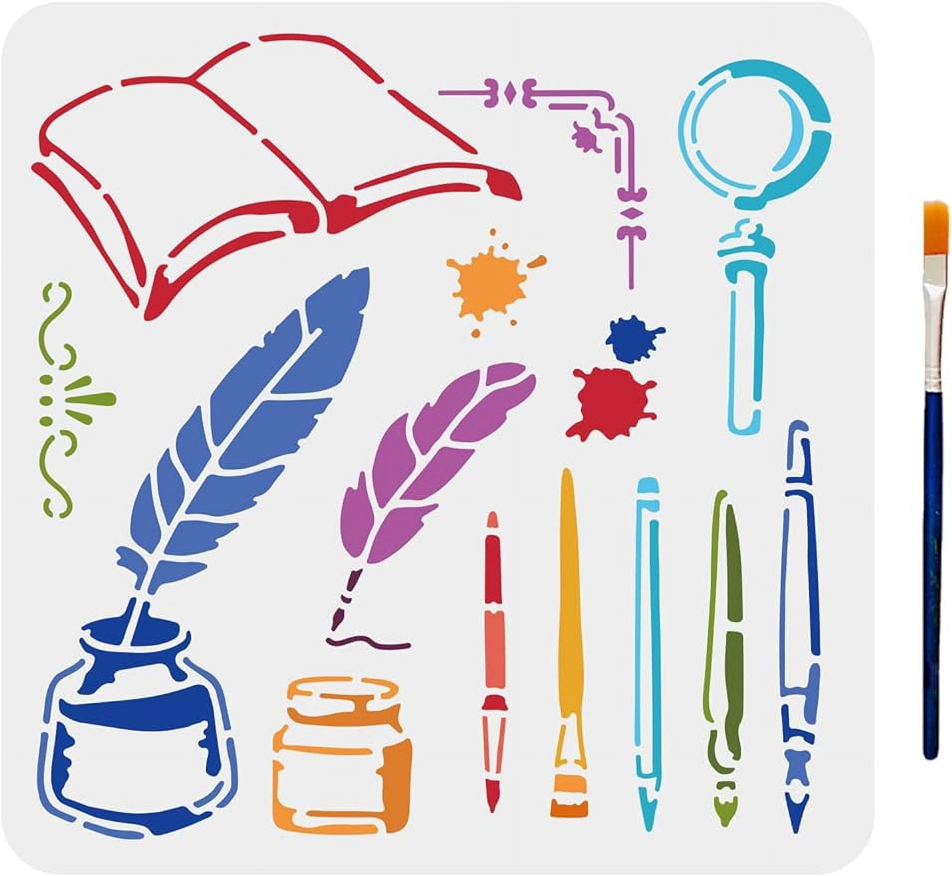 1Pc Pen Ink Book Stencils Quill Magnifier Stencil Study Supplies ...